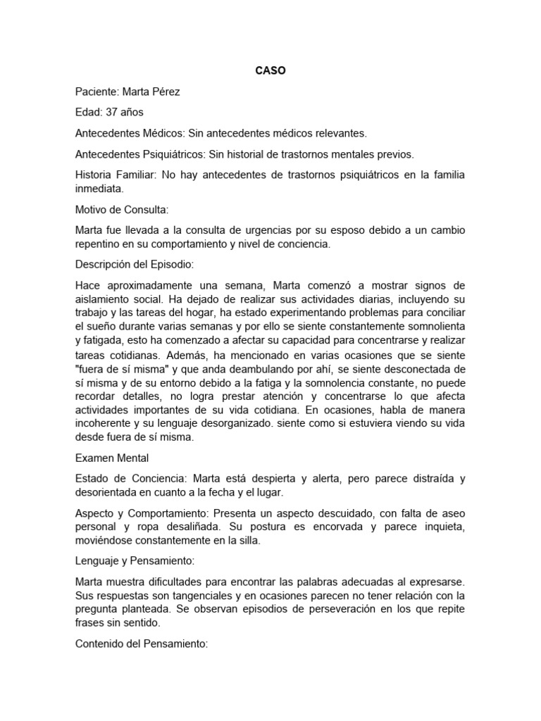 CASO - CC - Giesi Dionicio | PDF | Trastorno mental | Psicosis