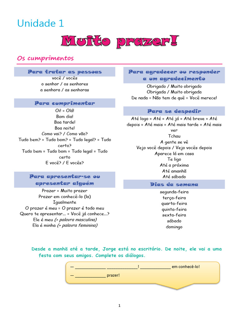 Portugus A1 - Aula 1 | PDF