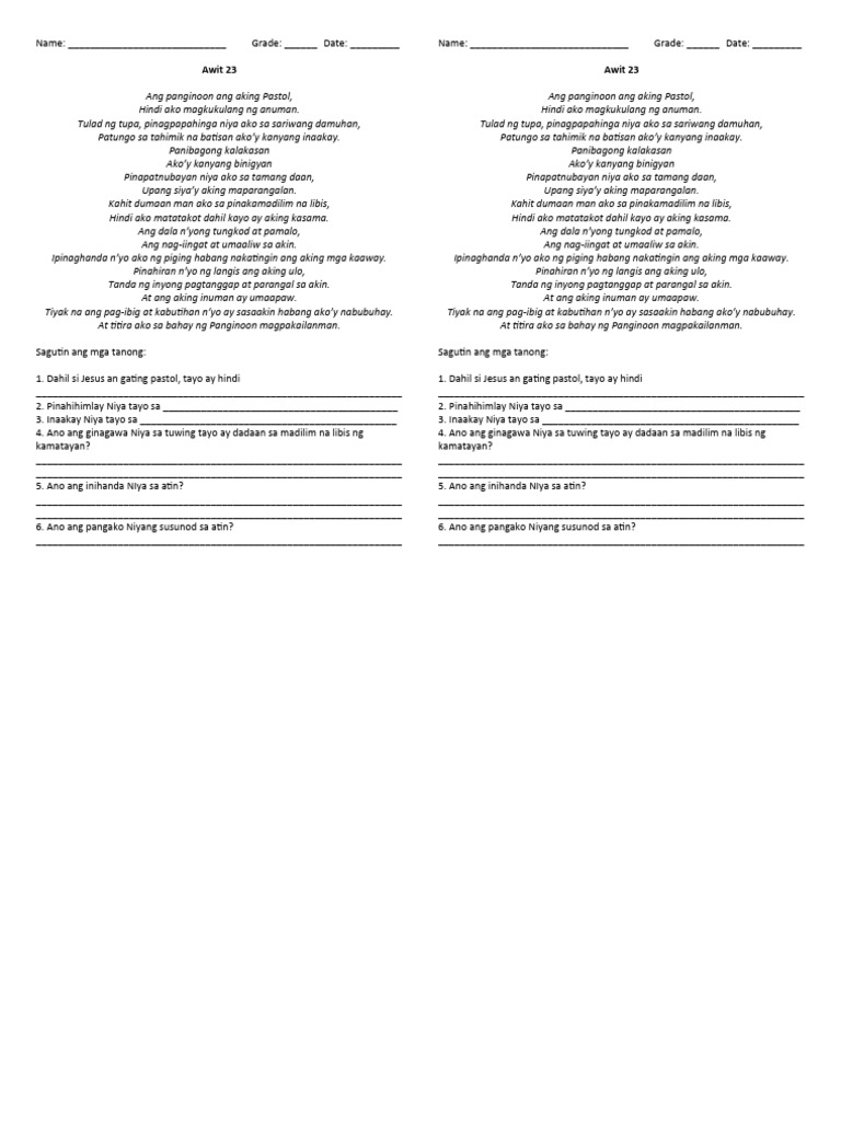 Awit 23 Awit 23 | PDF