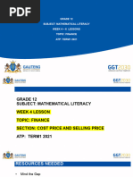 Grade 11 Maths Literacy Formula Sheet | PDF | Area