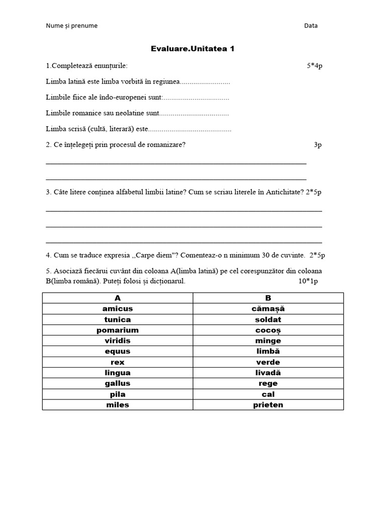 1 Test Latina Pdf
