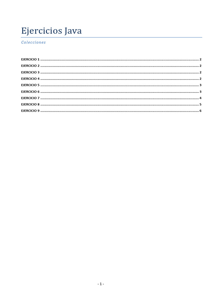 Ejercicios Java - Colecciones | PDF
