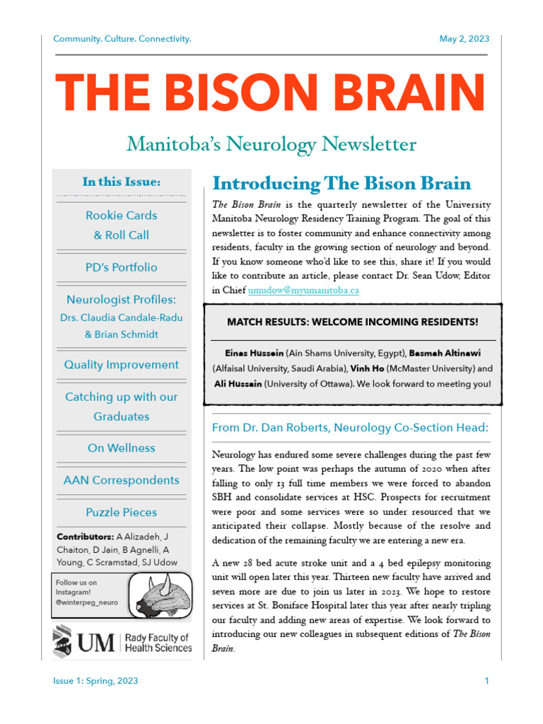 The Bison Brain: Spring 2023 Edition | PDF | Neurology | Neuroscience