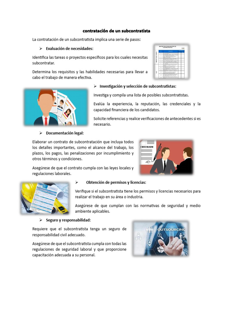 Contratación de Un Subcontratista | PDF