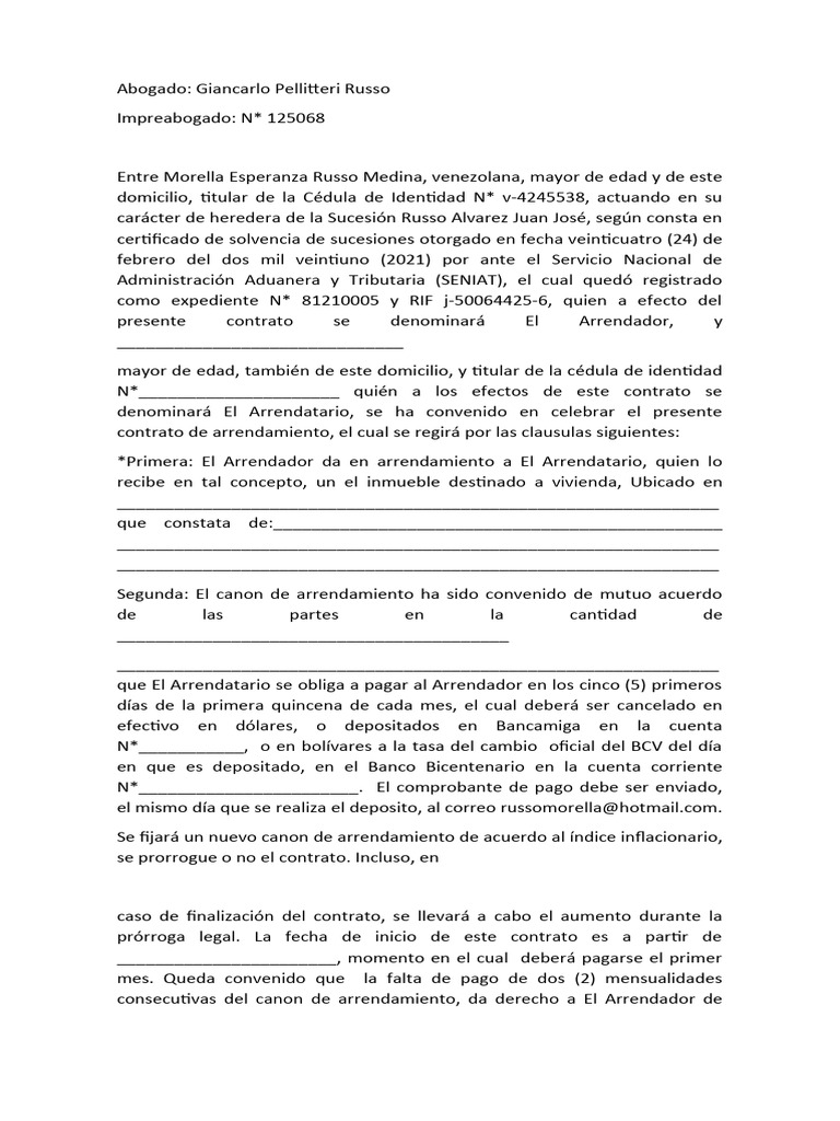 Contrato De Arrendamiento Morella Russo 27 05 2023 Pdf 6321