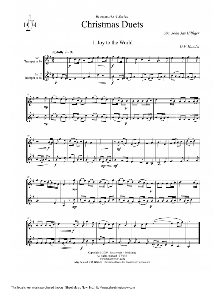 Christmas Trumpet Duets Sheet Music | PDF | Politics | Social Science