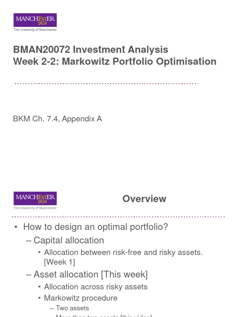 2 2 Markowitz Portfolio Optimisation Download Free Pdf Modern