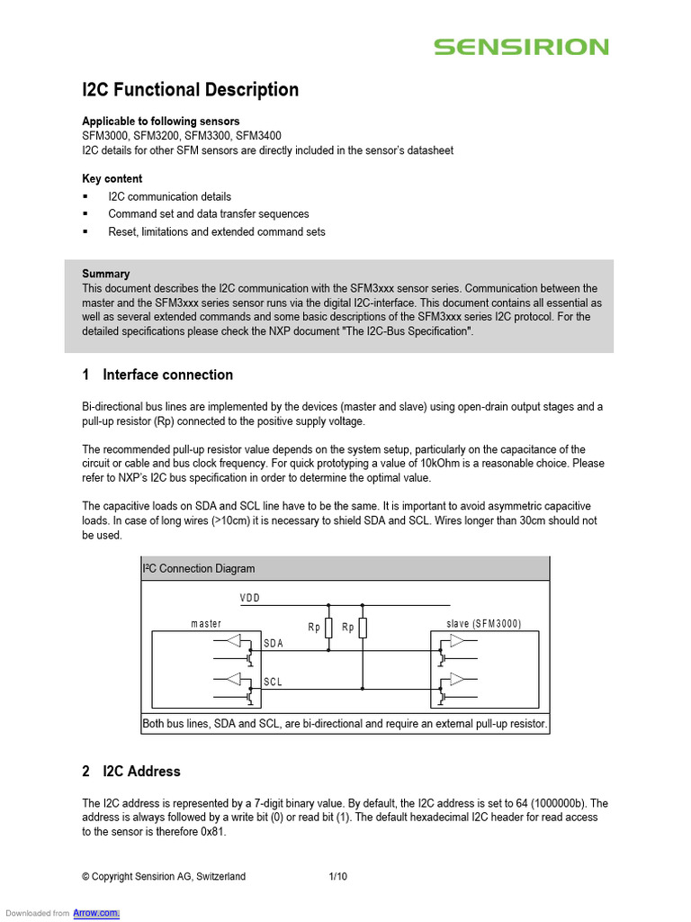 sensirion_i2c_functional_description_sfm3xxx | PDF | Transmission ...
