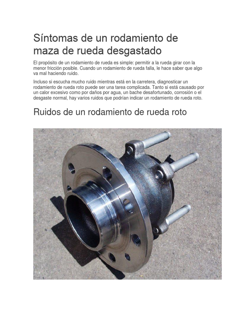 Sintomas de Fallo en El Rodamiento de La Maza de Rueda | PDF | Neumático | Rueda