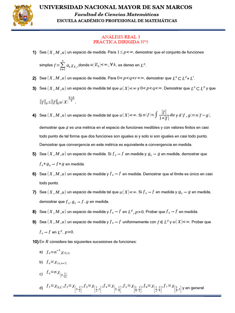 Practica Dirigida N5 | PDF | Análisis matemático | Matemáticas