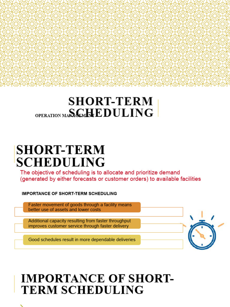 Short-Term Scheduling | PDF | Inventory | Business Process
