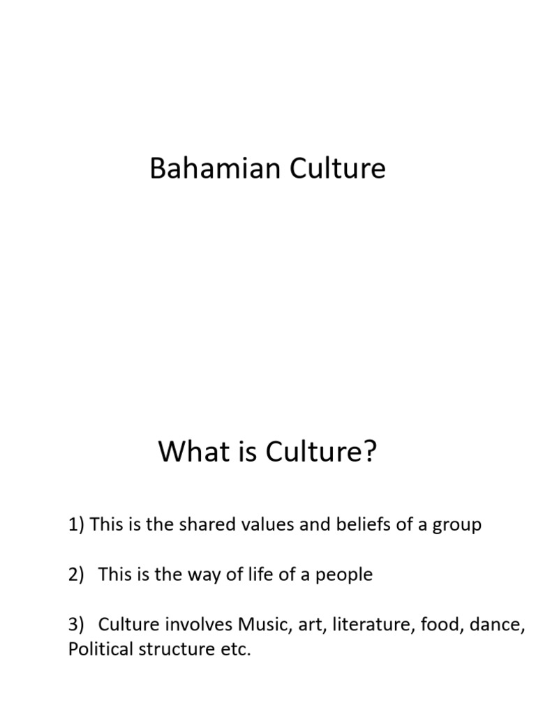 Bahamian Culture | PDF | The Bahamas | English Language