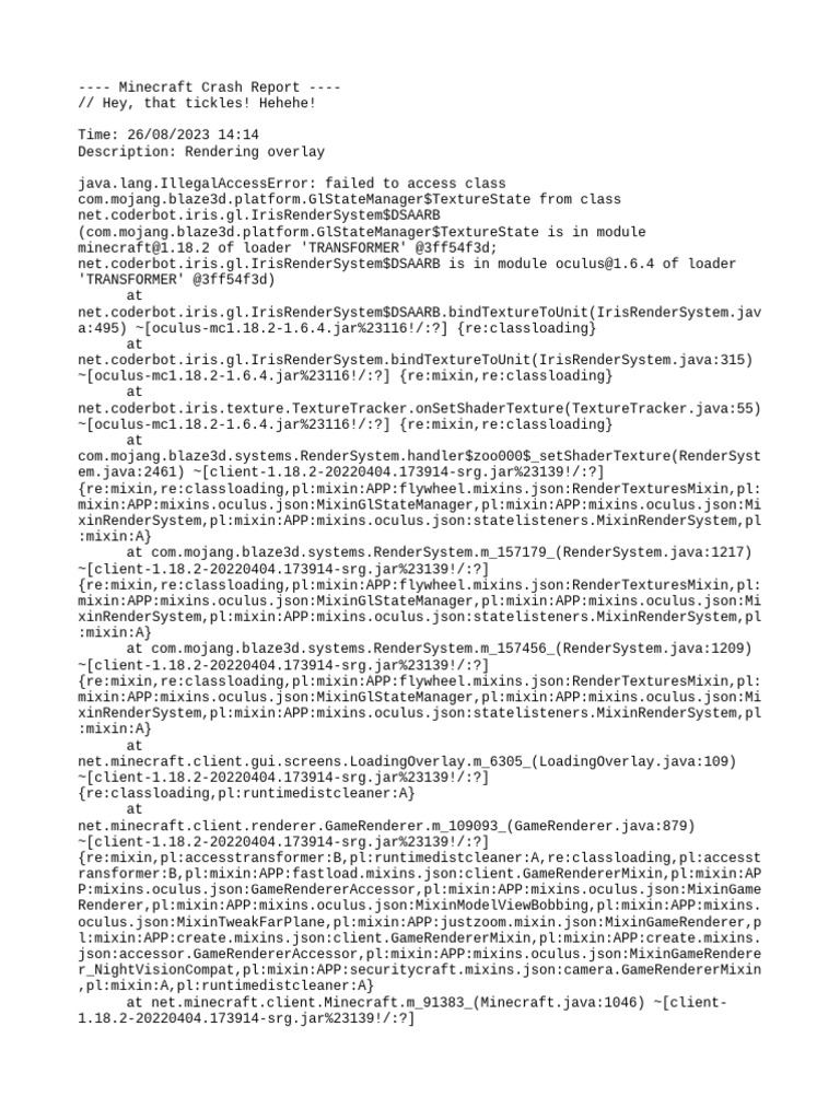 Crash 2023 08 26 - 14.14.05 Client | PDF | Software | Computing