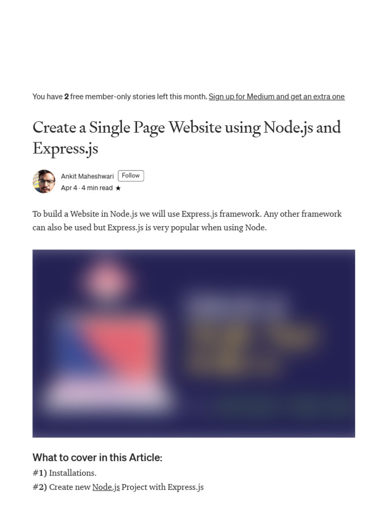 Create A Single Page Website Using Node - Js and Express - Js - by ...