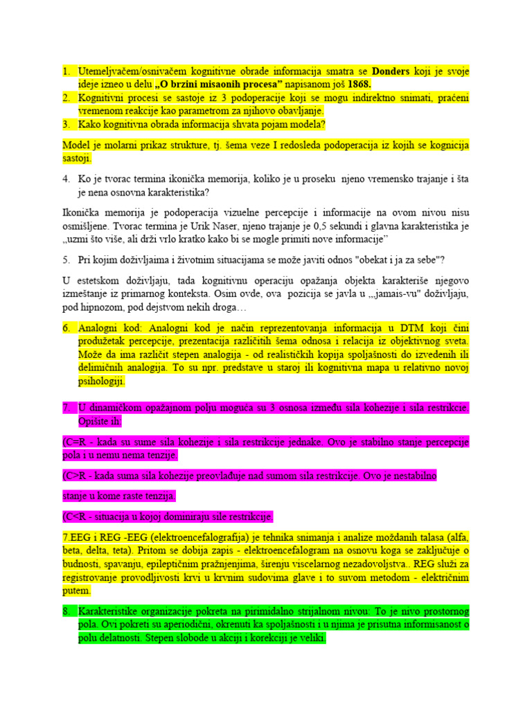 Percepcija - Testovi | PDF