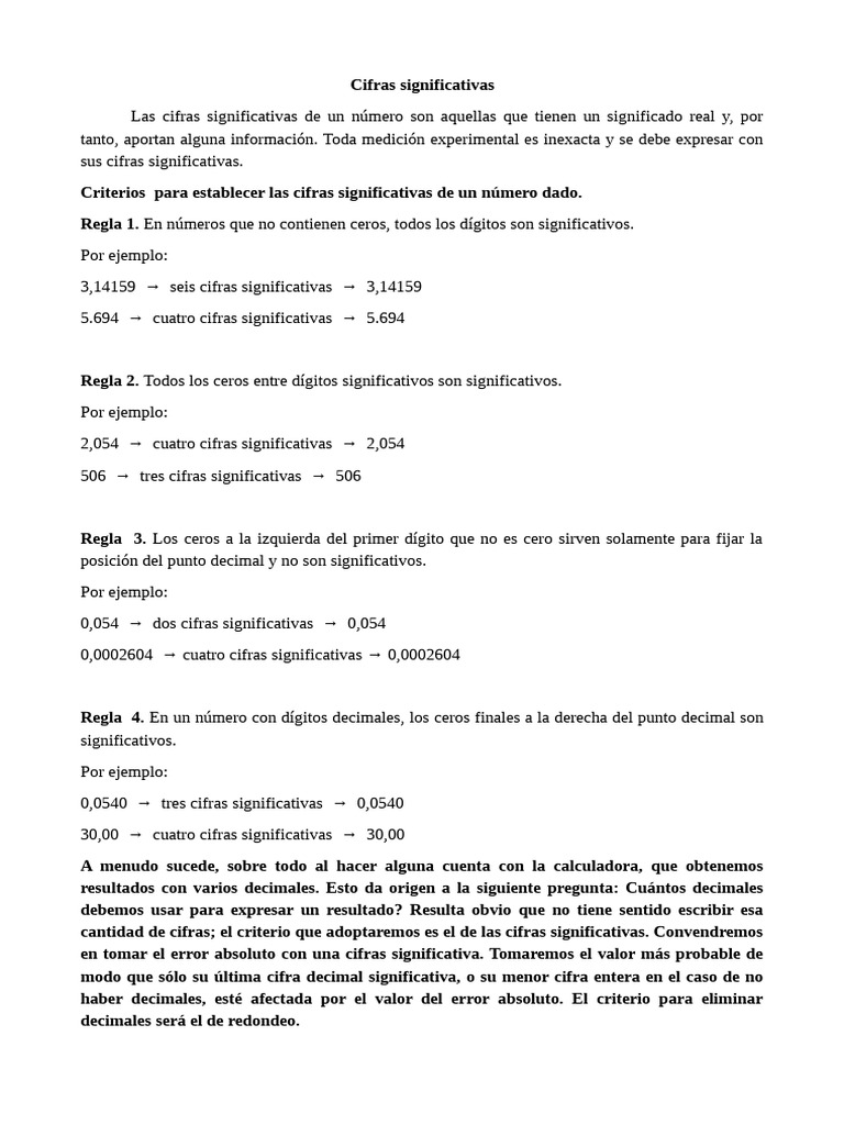 Cifras Significativas | PDF | Decimal | Personajes importantes