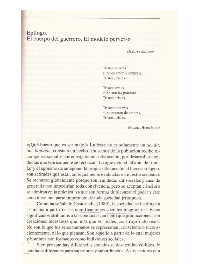 Juliano. El Cuerpo Del Guerrero. El Modelo Perverso | PDF