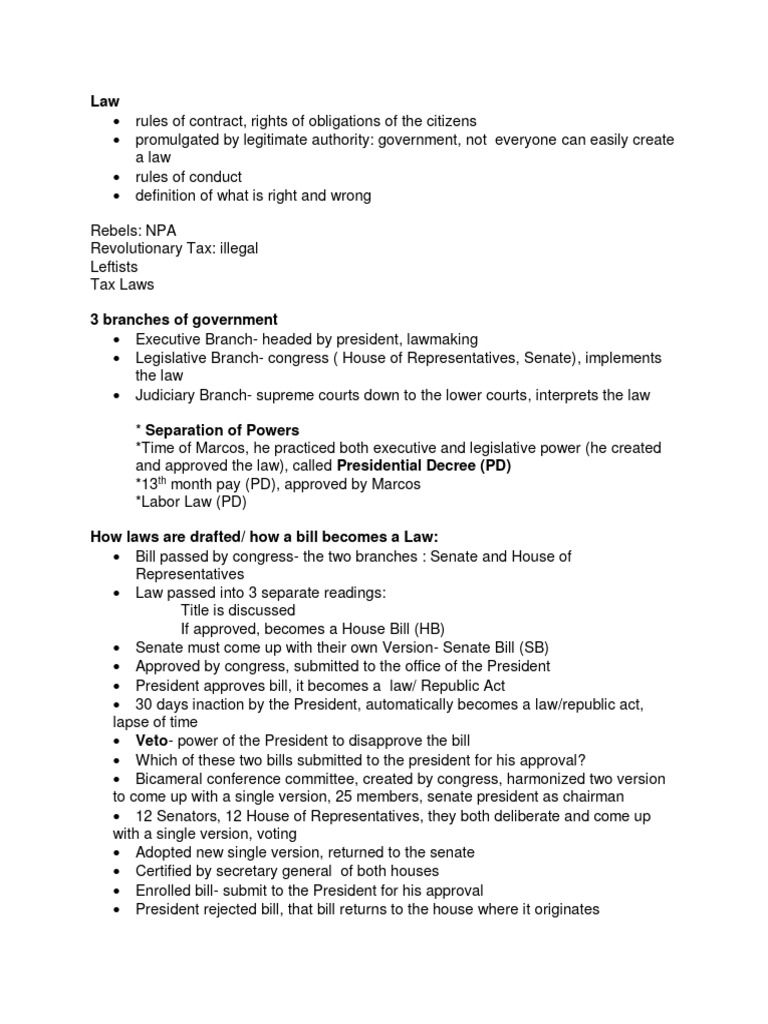 Law Notes | PDF | Legal Liability | Bill (Law)