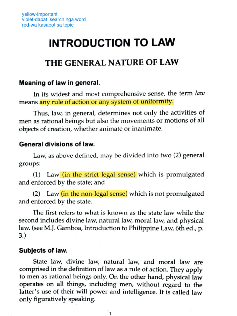 Introduction To Law | PDF | Natural Law | Revelation