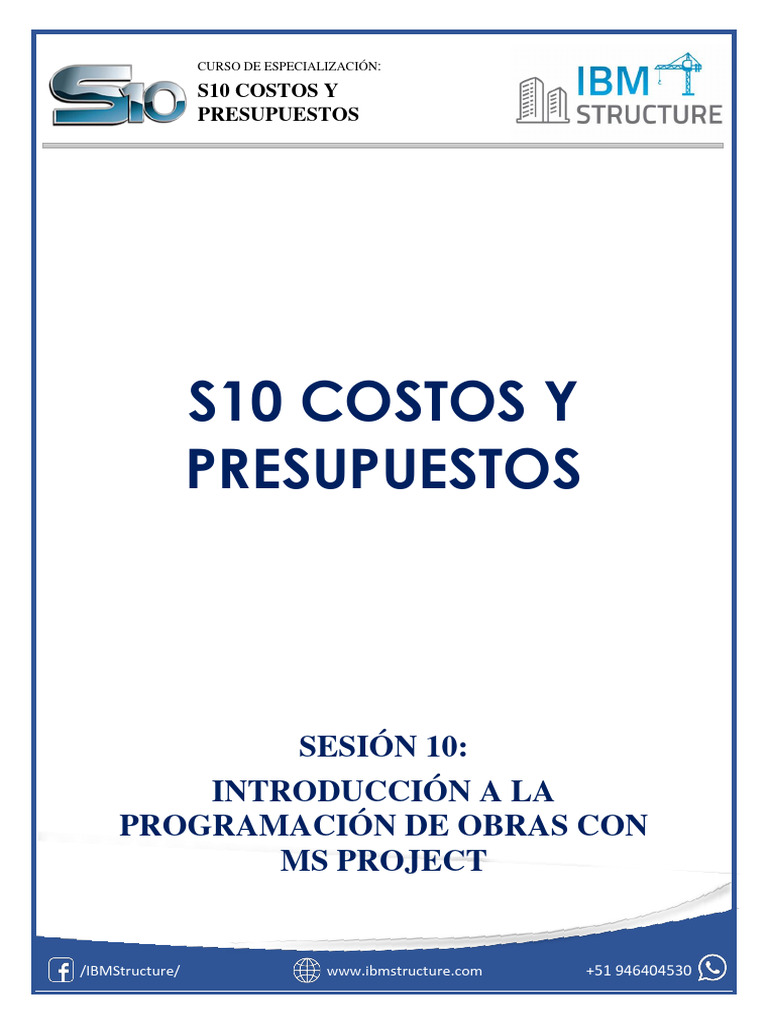Sesión 10-Introducción A La Programación de Obras Con MS Project | PDF ...