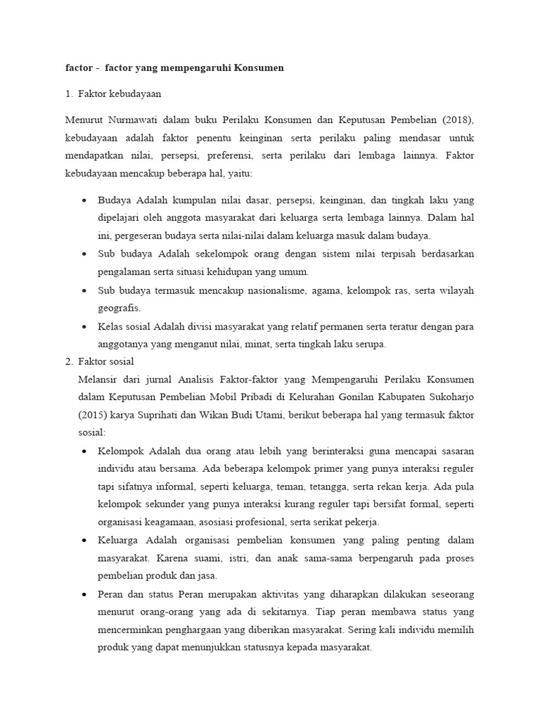 Jenis Dan Faktor-Faktor Konsumen | PDF