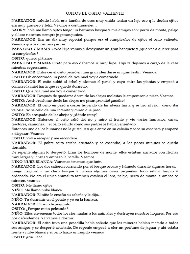 Ojitos El Osito Valiente Nose Pero Leelo XD | PDF | Osos