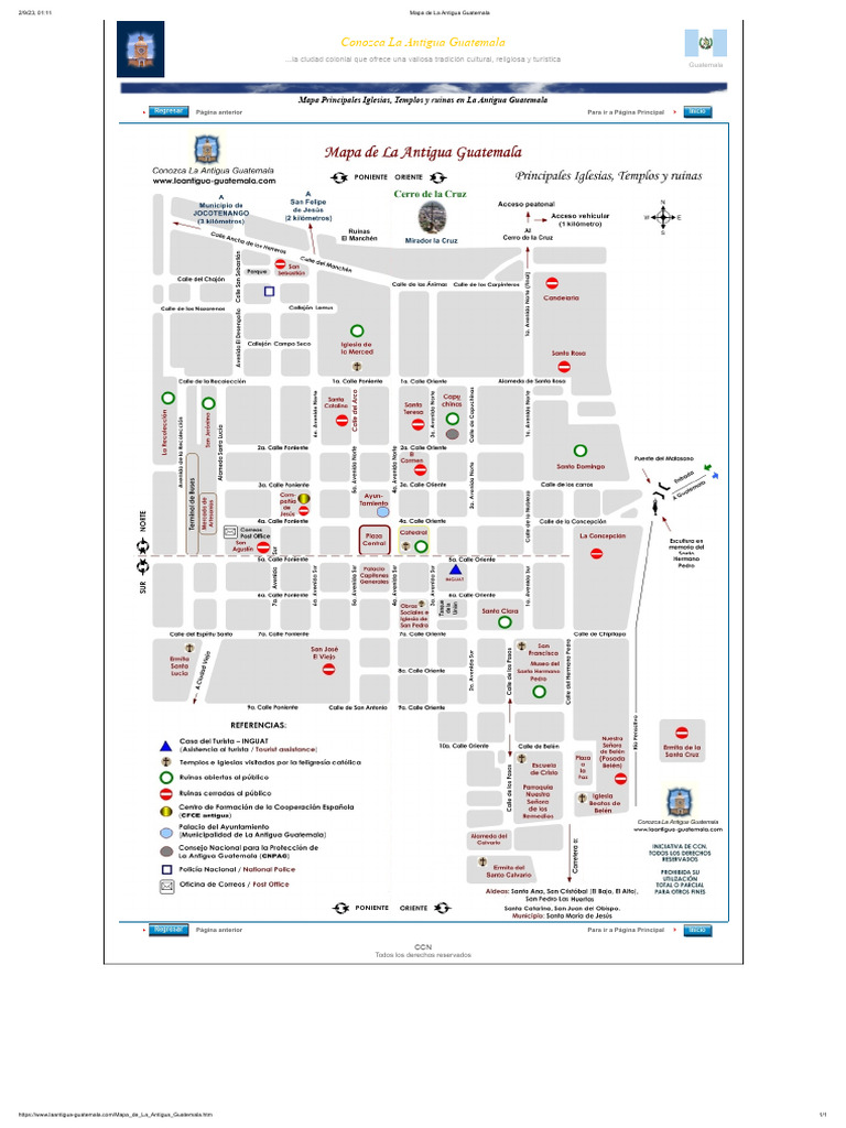 Mapa de La Antigua Guatemala | PDF