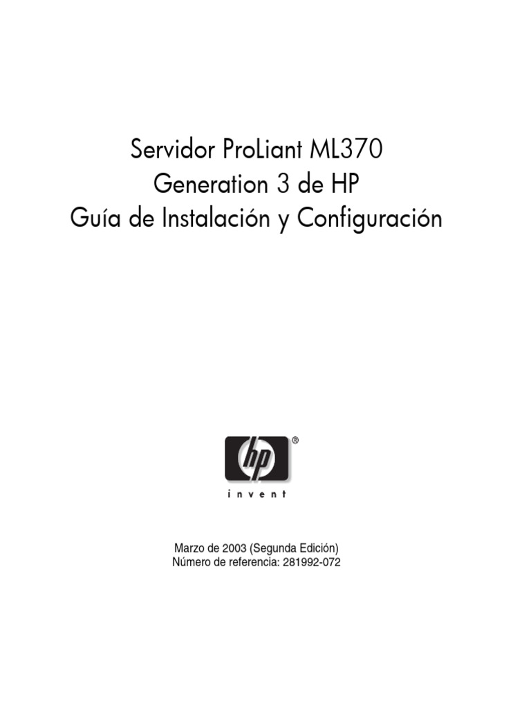 Servidor ProLiant ML370 g3 | PDF | Hardware de la computadora ...
