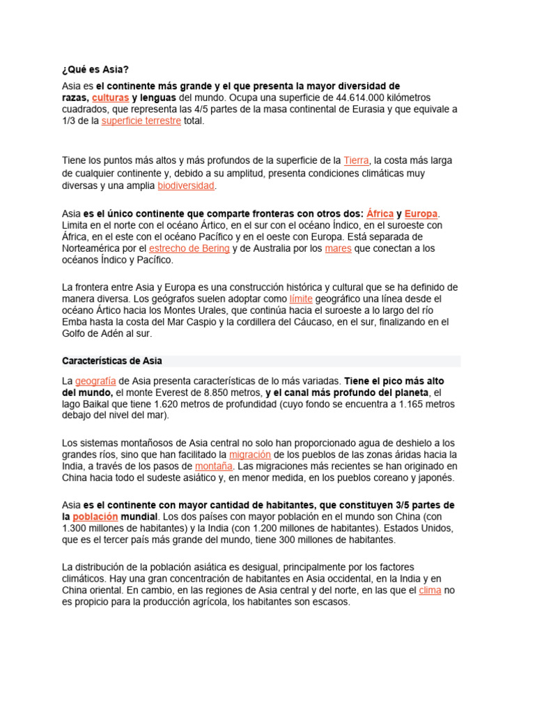 Qué es Asia | PDF | Asia | Continente