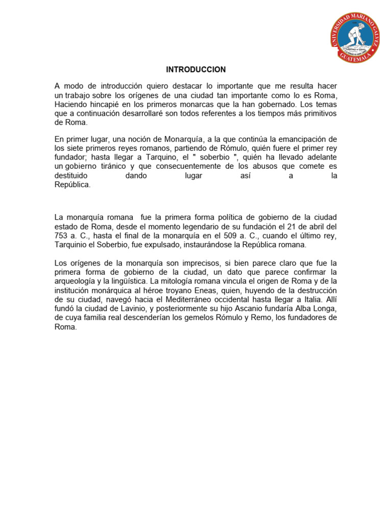 Constitucion Politica De Roma Durante La Monarquia Pdf Roma Antigua
