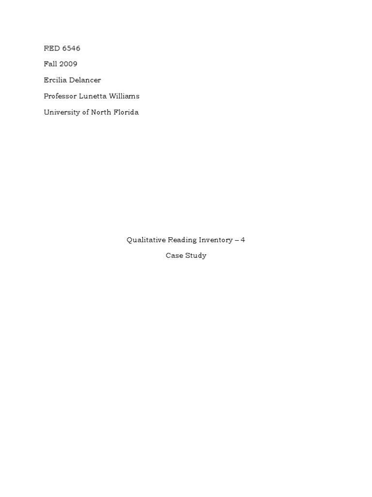 Red 6546 Qri-4 Report | PDF | Reading Comprehension | Reading (Process)