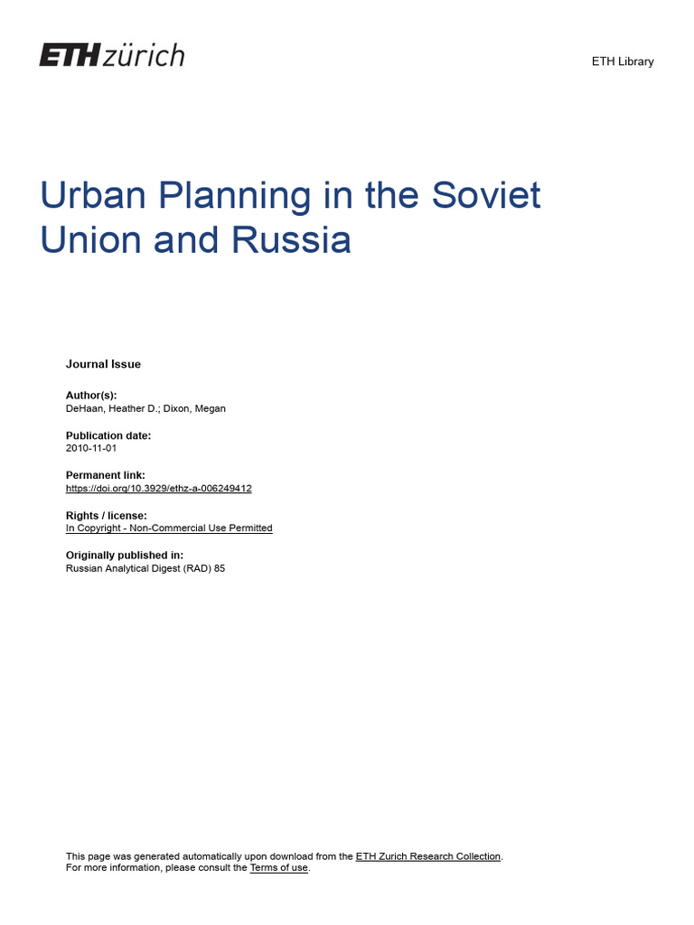 Urban Planning in the Soviet | PDF | Soviet Union | World Politics