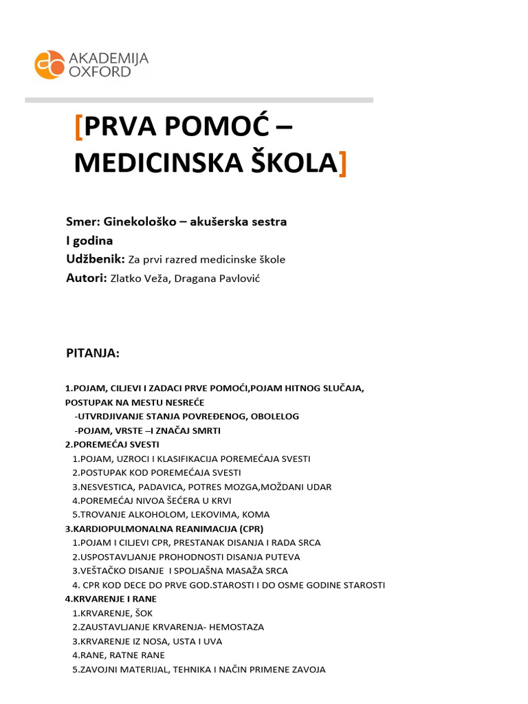 1 Prva Pomoc | PDF