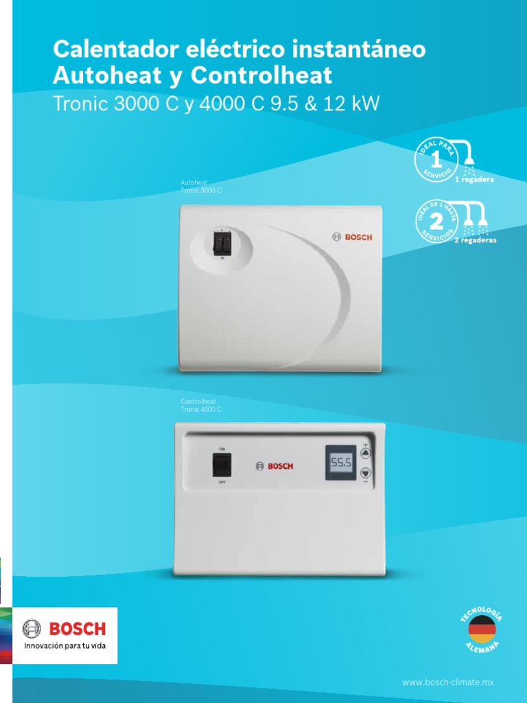 Calentador Electrico Bosch | PDF | Electricidad | Ingenieria Eléctrica