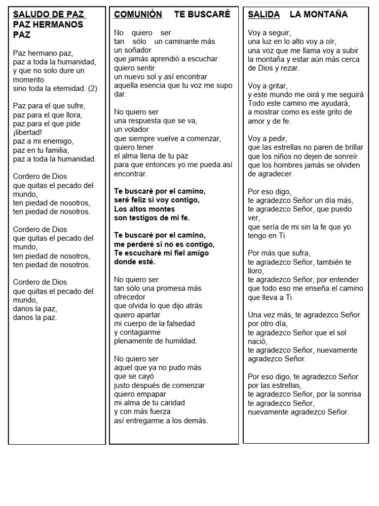 16.-Esquema de Cantos Misa de Tiempo Ordinario | PDF