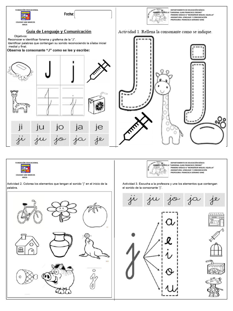 Guía Consonante J | PDF