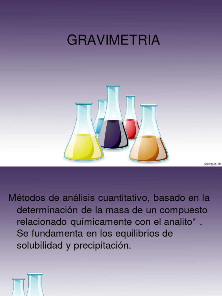 Gravimetria | PDF | Solubilidad | Precipitación (Química)