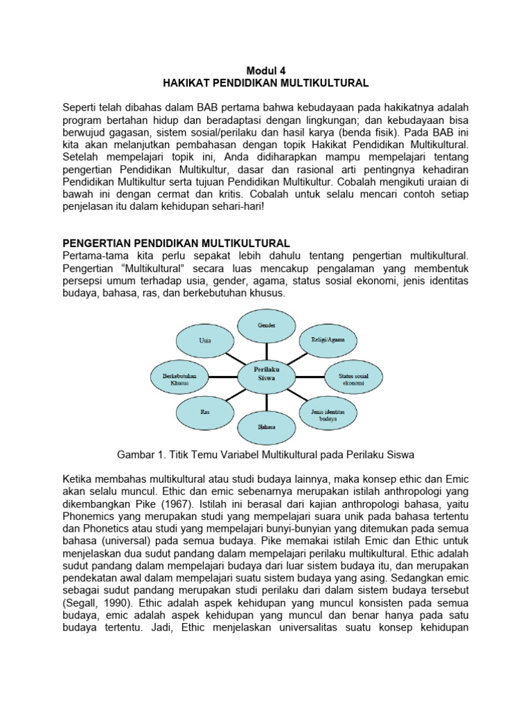 Modul 4 - Hakikat Pendidikan Multikultural | PDF | Ilmu Sosial