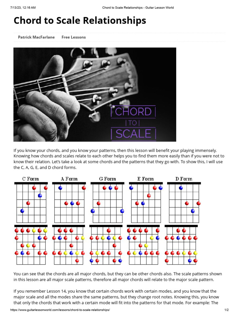 Chord To Scale Relationships - Guitar Lesson World | PDF