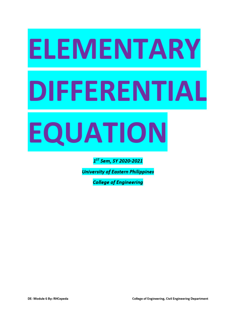 DE - Module 6 | PDF DE - Module 6 | PDF