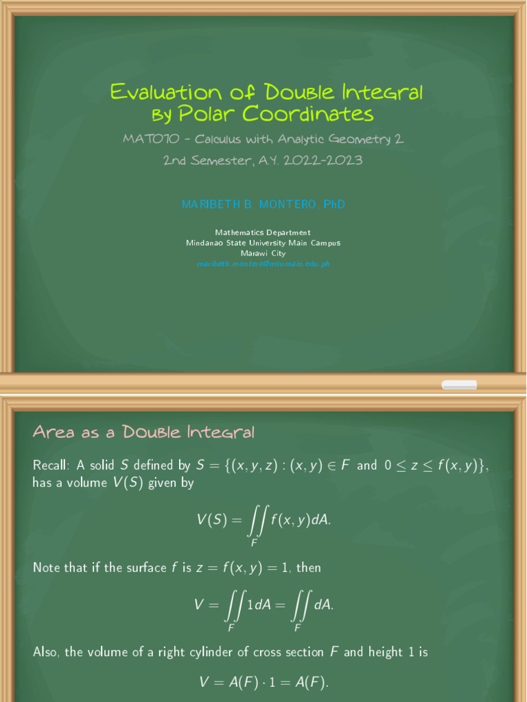 5.3 DoubleIntegral Polar-Coordinates | PDF | Coordinate System | Geometry