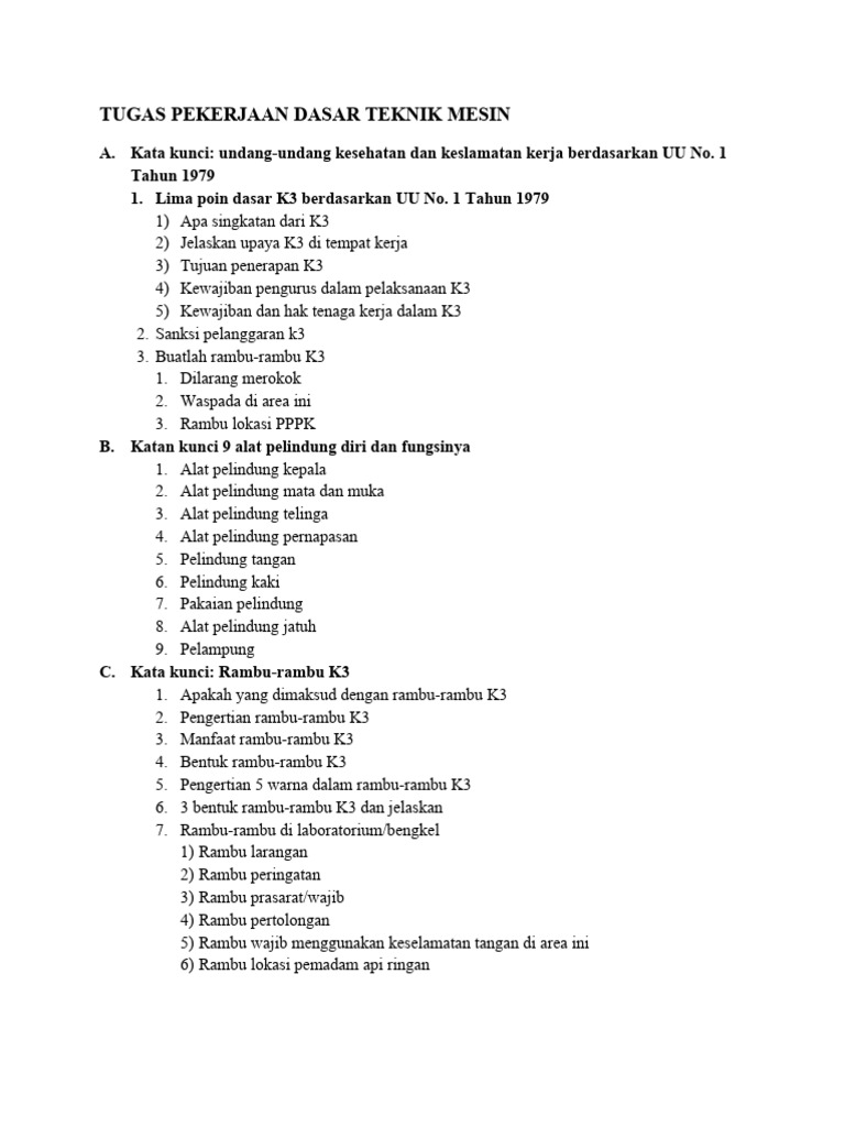 Panduan K3 dan Teknik Mesin | PDF