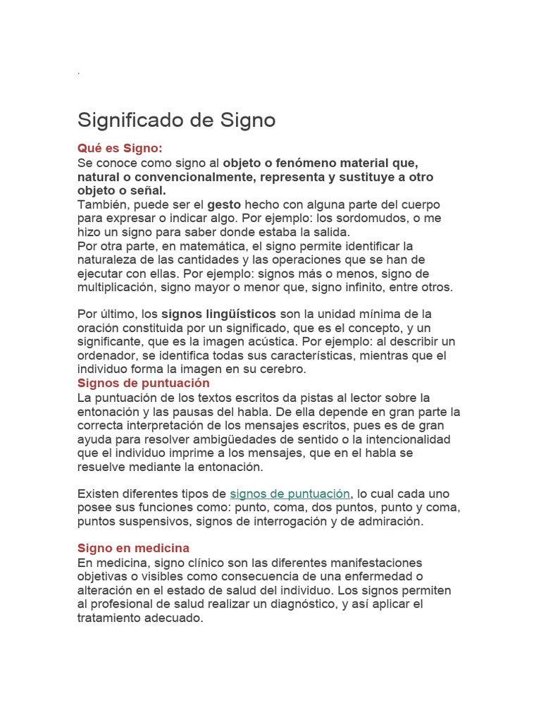 Definición de Signo | PDF | Los símbolos | Puntuación
