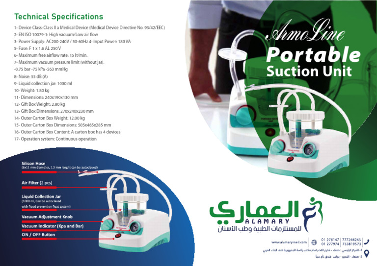 Medimport Armoline AL-01 Portable Suction Unit Technical ...