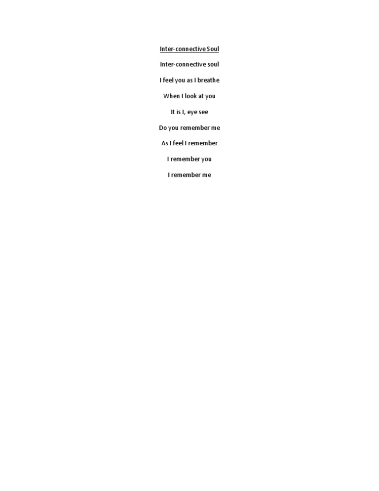 Inter Connective Soul | PDF