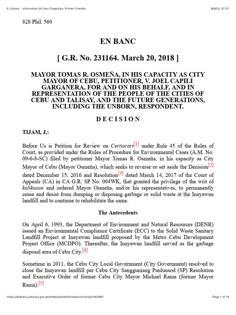 Osmena v. Gargarena - G.R. No. 231164 | PDF