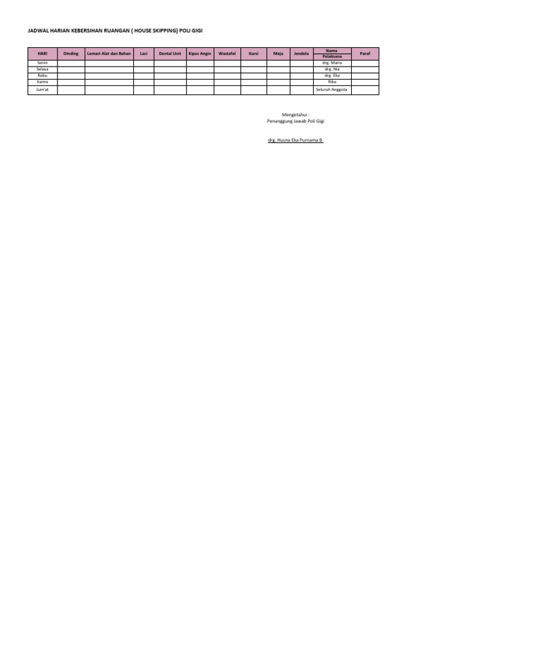 Jadwal Piket PPI-1 | PDF