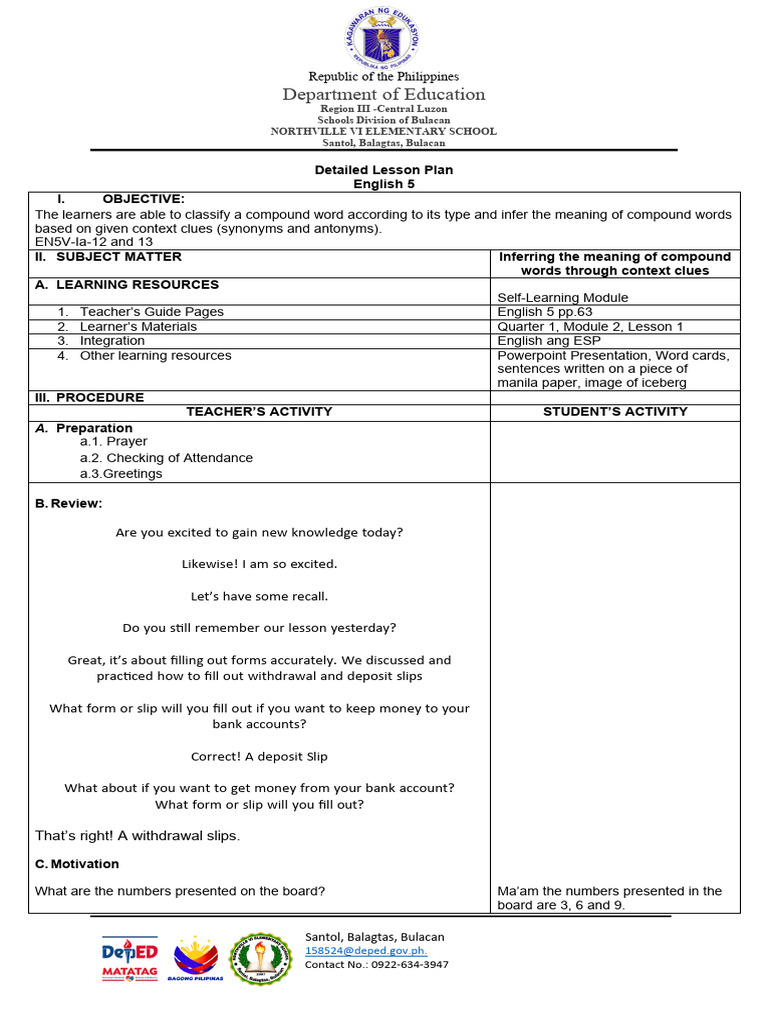 DLP Mathematics 1ST Quarter Co | PDF | Numbers