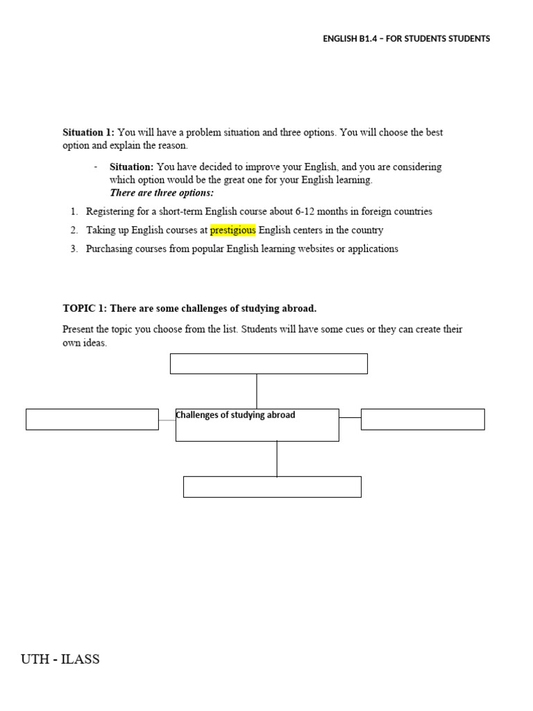 Updated - Oral English B1.4 - For Students Only | PDF