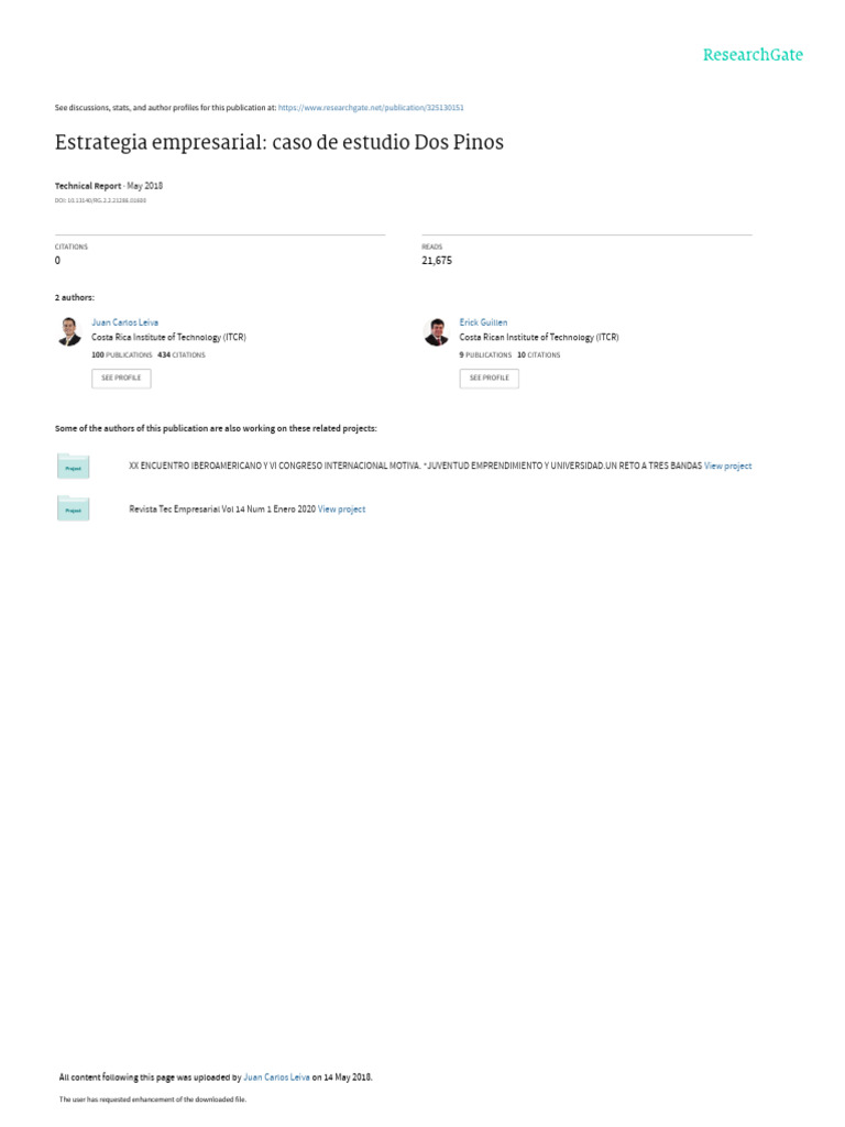 Estrategiaempresarial Casoestudio Dos Pinos | PDF | Business | Costa Rica